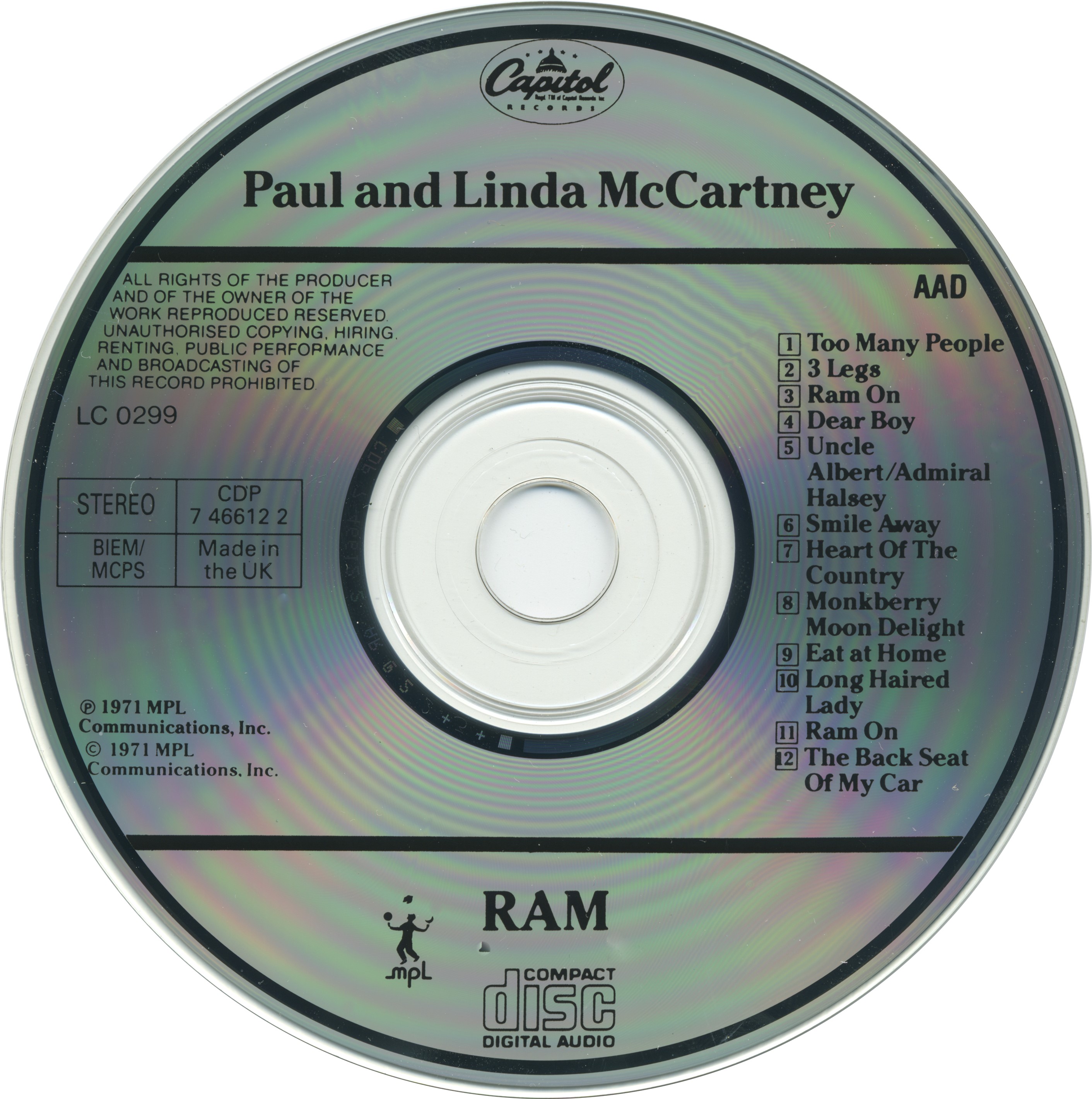 Paul McCartney Ram : CD US | CD Covers | Cover Century | Over 1.000.000 ...